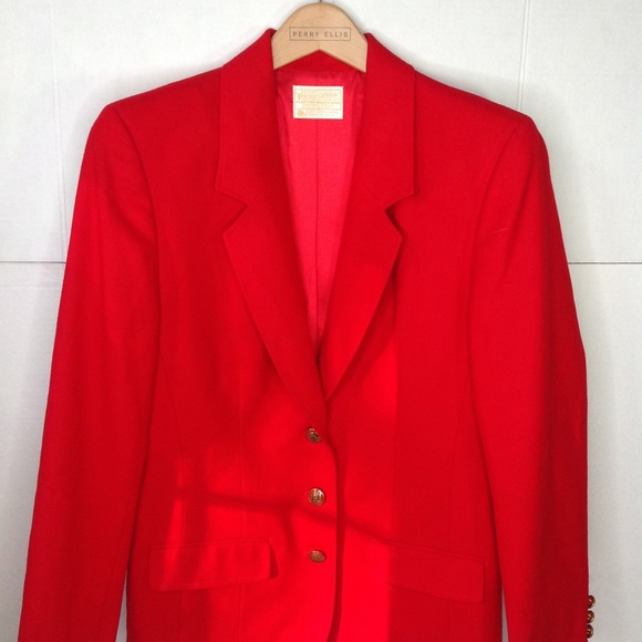 Pendleton | Jackets & Coats | Vintage Pendleton Red Wool Blazer Jacket ...